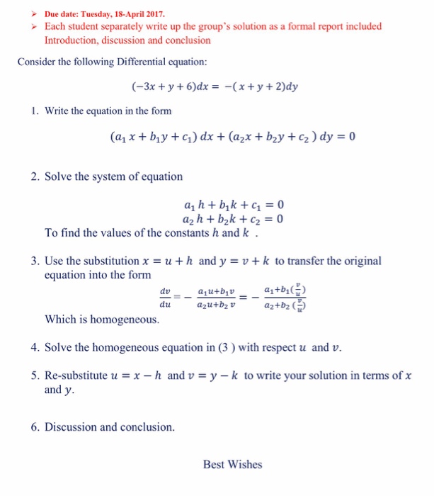 Solved Consider the following Differential equation: (-3x + | Chegg.com
