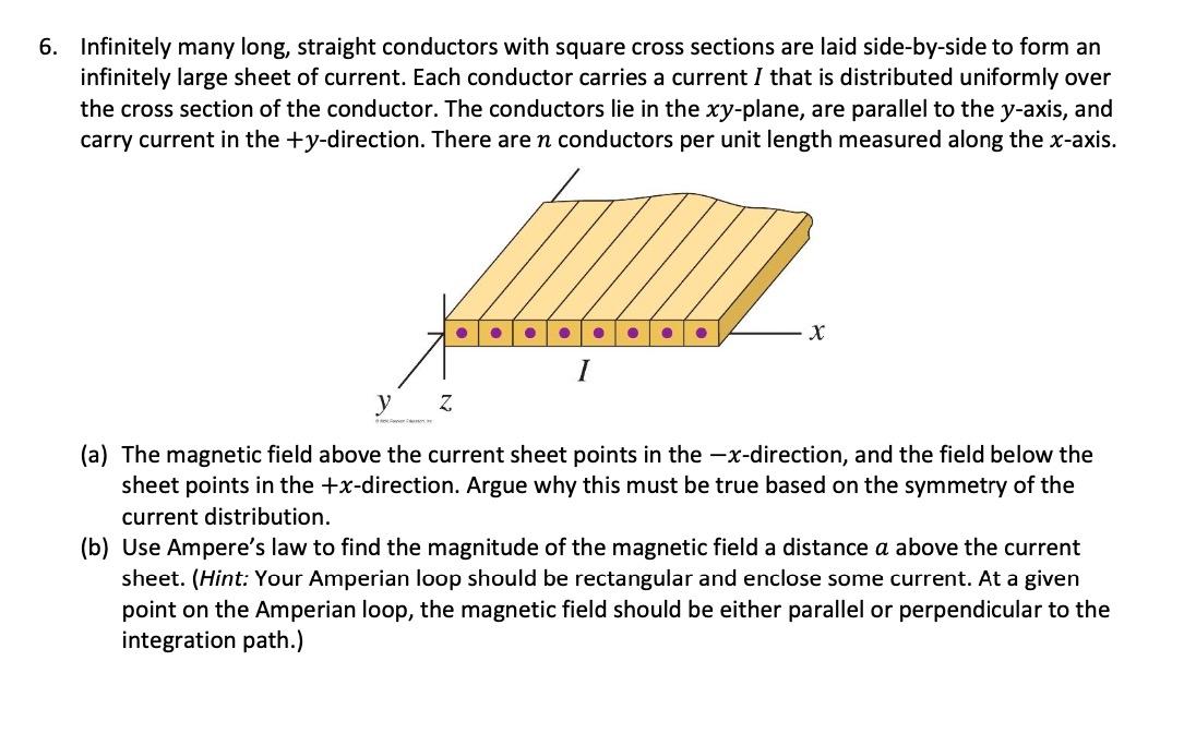 Solved Infinitely many long, straight conductors with square | Chegg.com