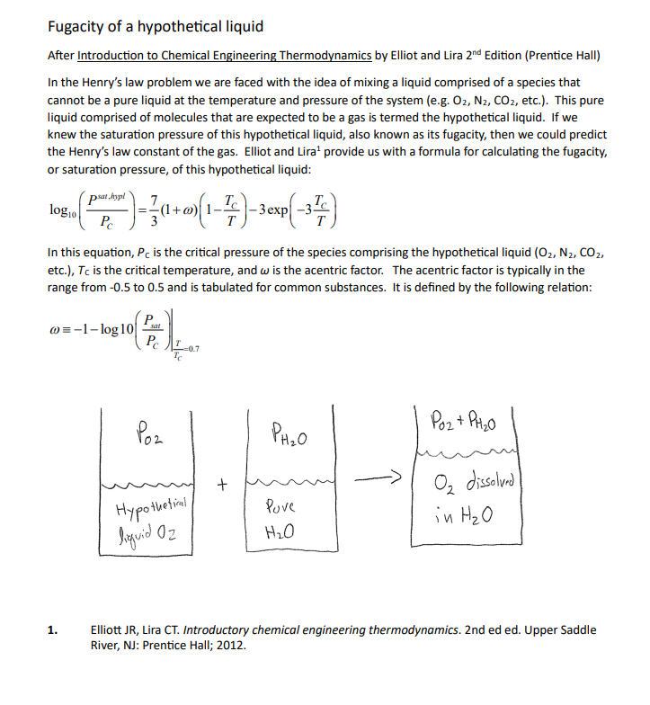 Solved Fugacity of a hypothetical liquid After Introduction | Chegg.com