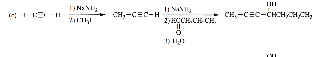 Solved OH (c) H-C=C-H 1) NaNH2 2) CH3 CH3 -CEC-H 1) NaNH2 2) | Chegg.com