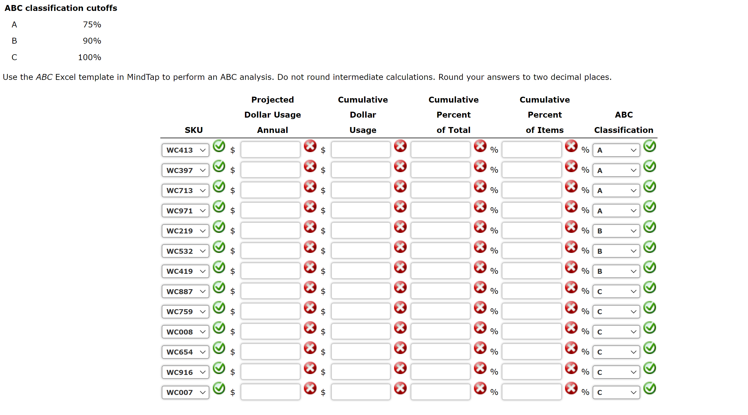 Solved Consider the ABC classification cutoffs provided in | Chegg.com