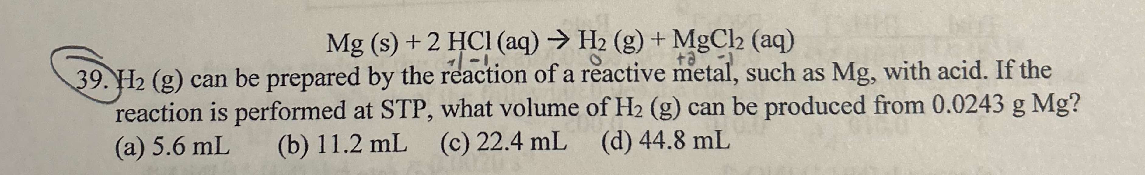 Solved Mg(s)+2HCl(aq)->H_(2)(g)+MgCl_(2)(aq)\\nH_(2)(g) can | Chegg.com