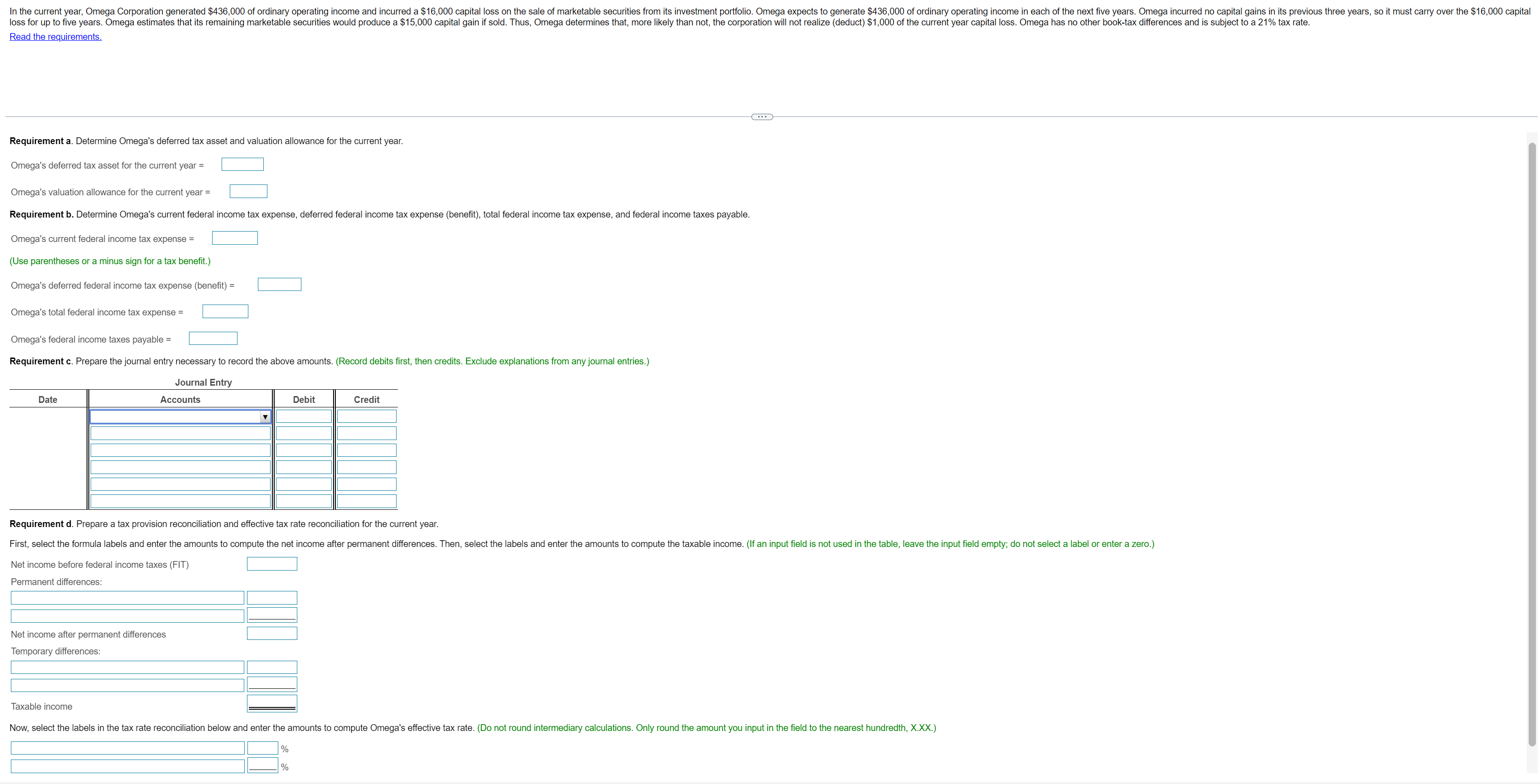 Read the requirements.Requirement a. ﻿Determine | Chegg.com