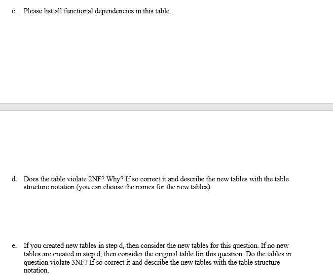 Solved Normalization Practice Solution 1. The table below is | Chegg.com