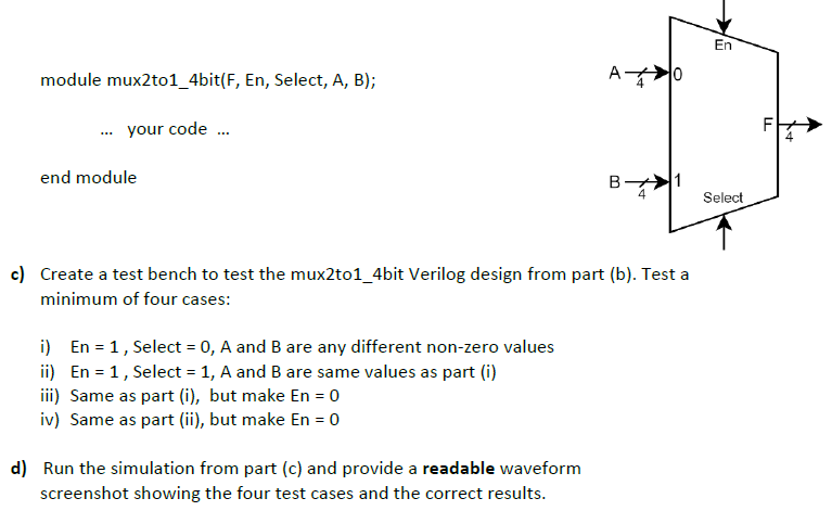Solved 5) Given the schematic for a 2-to-1 multiplexer with | Chegg.com