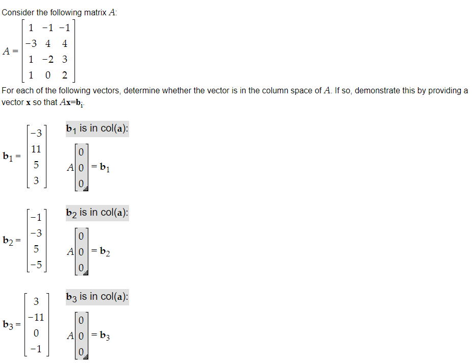Solved Consider the following matrix A : | Chegg.com