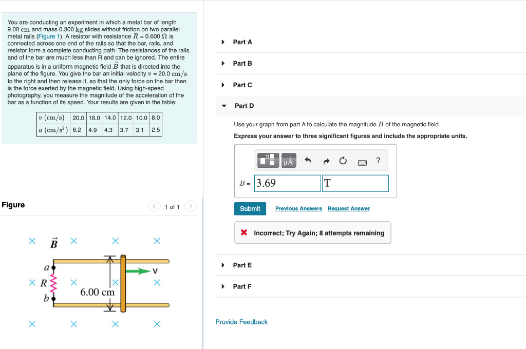 Solved Part A You are conducting an experiment in which a | Chegg.com
