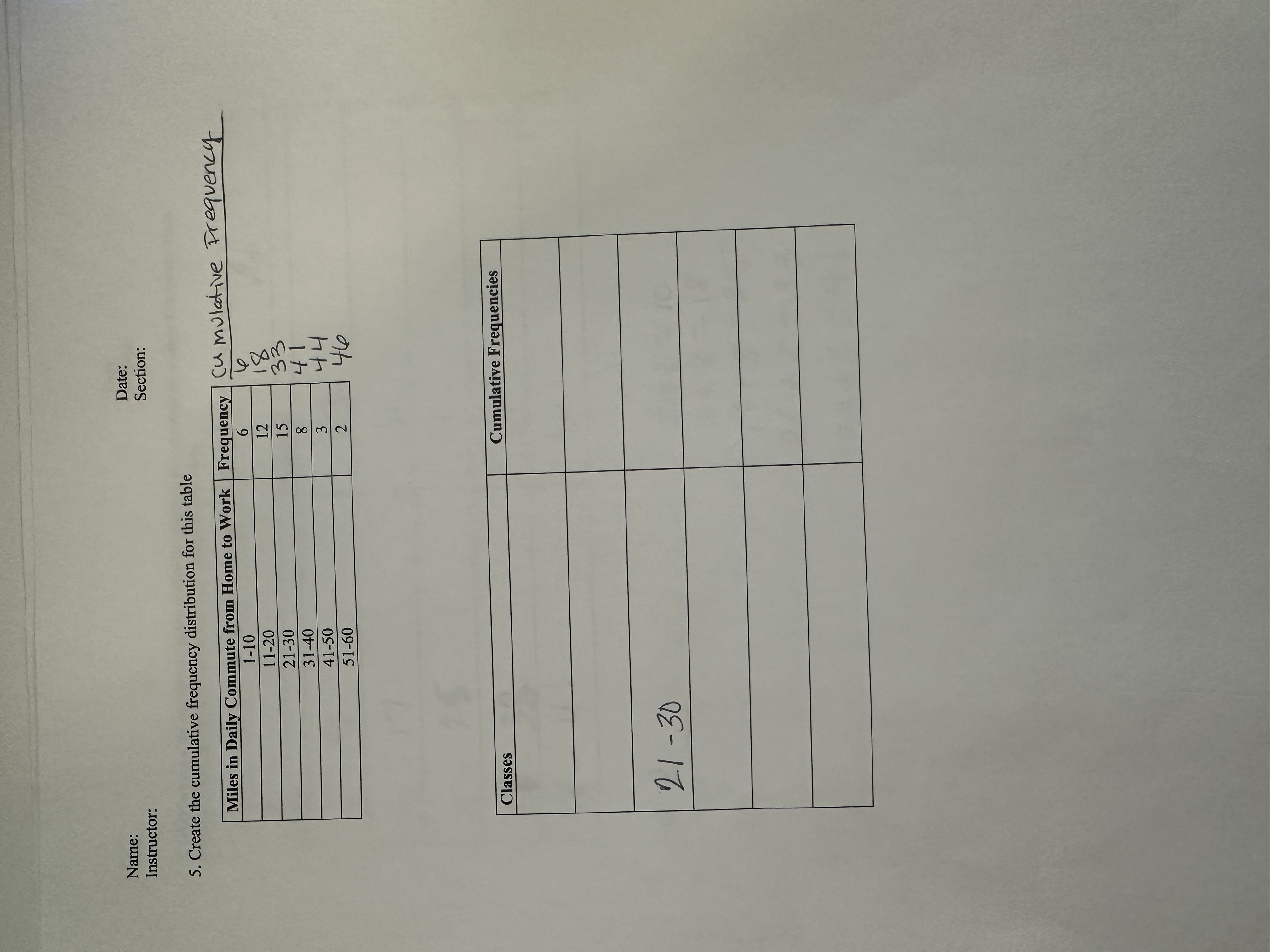 Solved Name:Date:Instructor:Section:5. ﻿Create the | Chegg.com