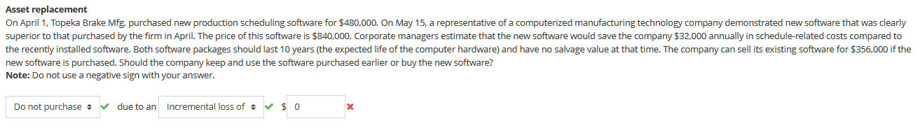 Solved Asset replacement new software is purchased. Should | Chegg.com