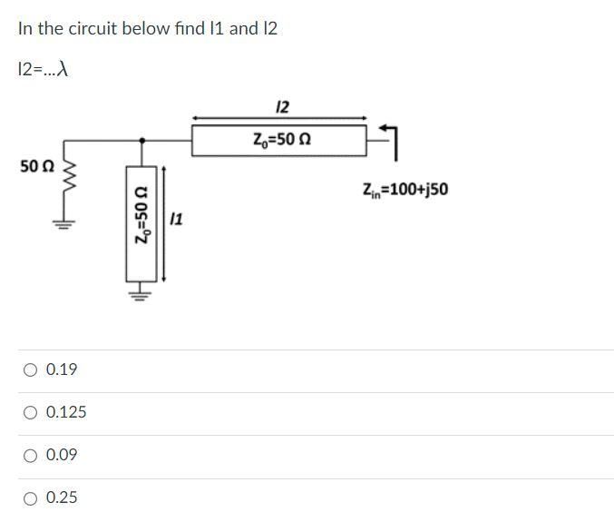Solved In the circuit below find I1 and I2 12=…λ 0.19 0.125 | Chegg.com