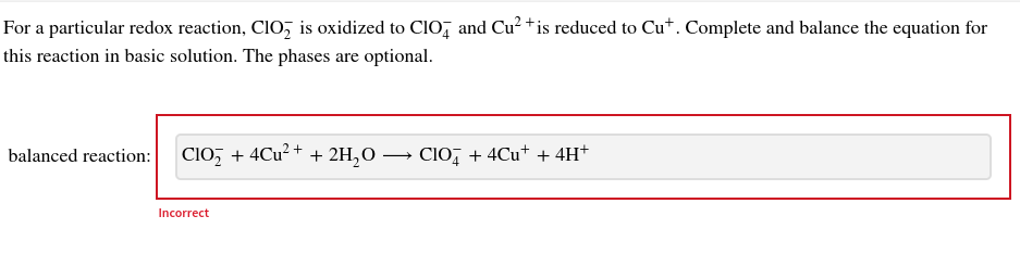 Solved For a particular redox reaction, ClO2−is oxidized to | Chegg.com