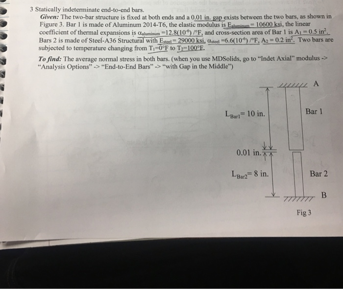 Solved 3 Statically indeterminate end-to-end bars. Given: | Chegg.com
