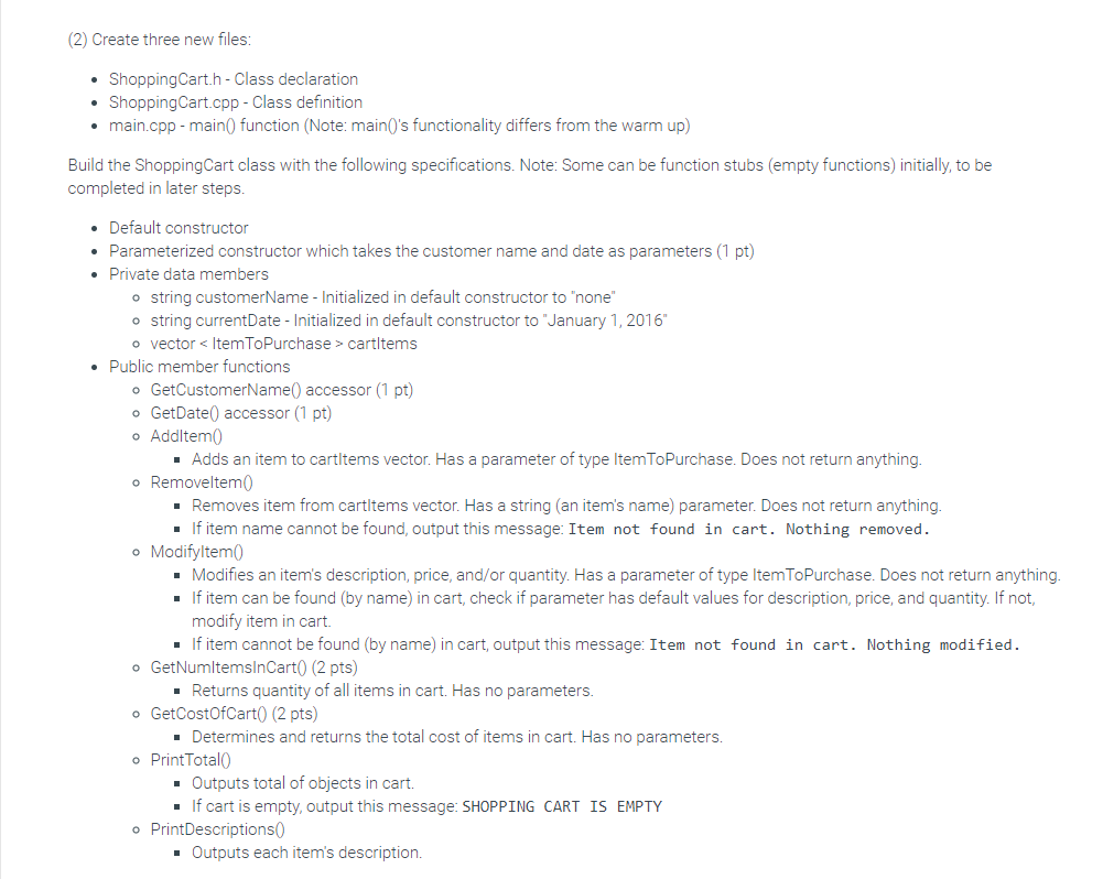 Solved This program extends the earlier "Online shopping | Chegg.com
