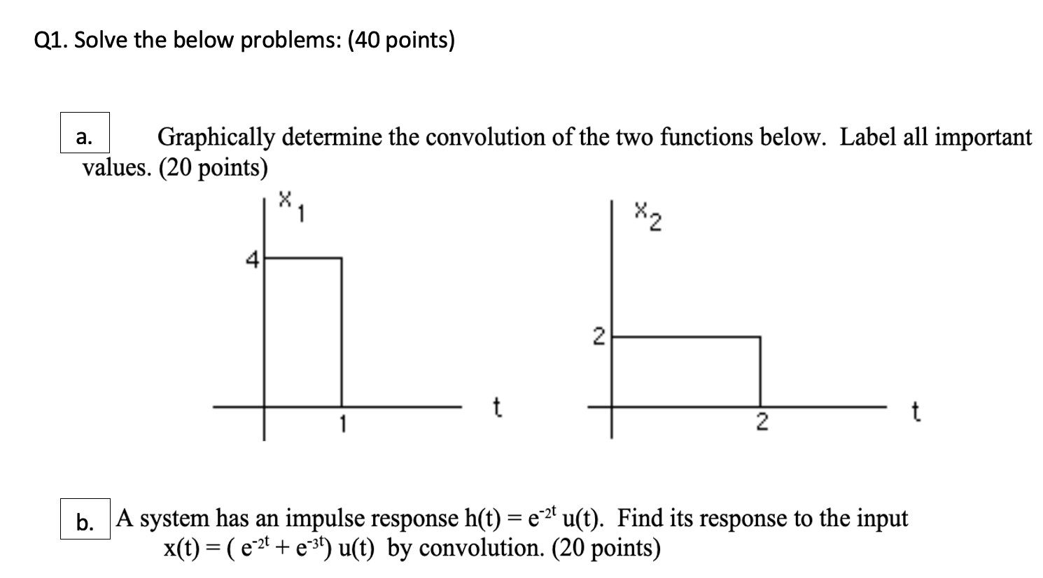 Solved Q1. Solve the below problems: (40 points) a. | Chegg.com