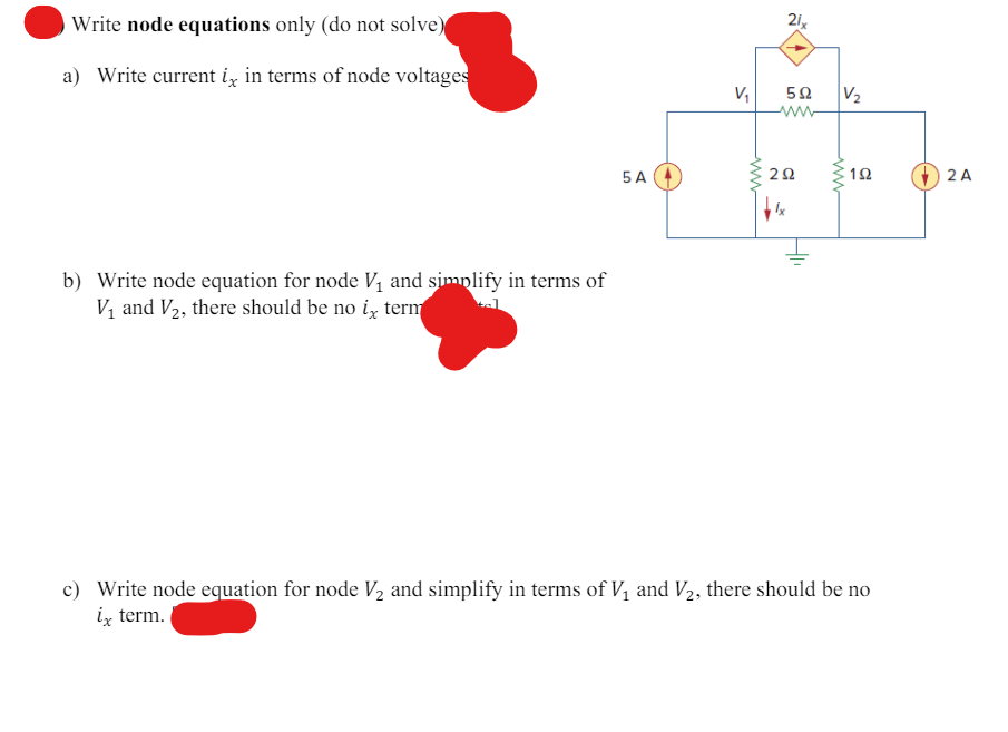 Solved Write node equations only (do not solve)a) ﻿Write | Chegg.com