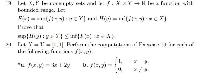Solved ANSWER QUESTION 20 ﻿PLSLet x,Y ﻿be nonempty sets and | Chegg.com