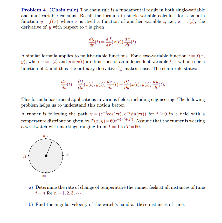 Solved Problem 4. (Chain rule) ﻿The chain rule is a | Chegg.com