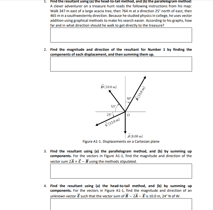 Solved 1. Find the resultant using (a) the head-to-tail | Chegg.com