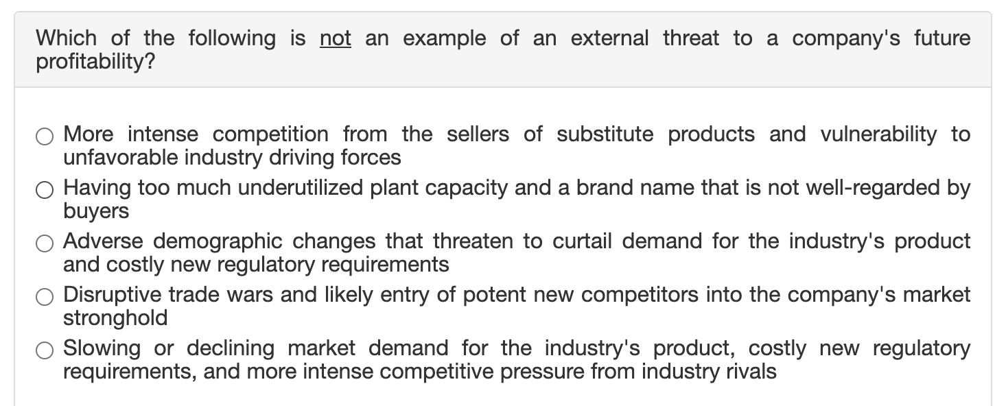 Solved Which Of The Following Is Not An Example Of An Chegg