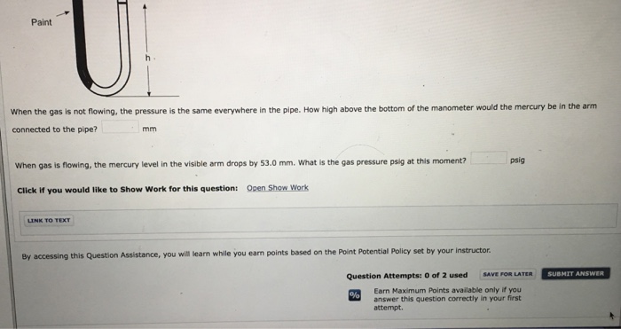 Solved Question 1 An open-end mercury manometer is connected | Chegg.com