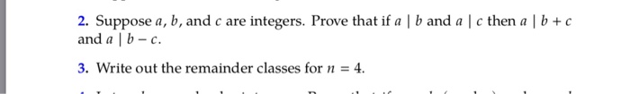 Solved 2. Suppose a, b, and c are integers. Prove that if a | Chegg.com