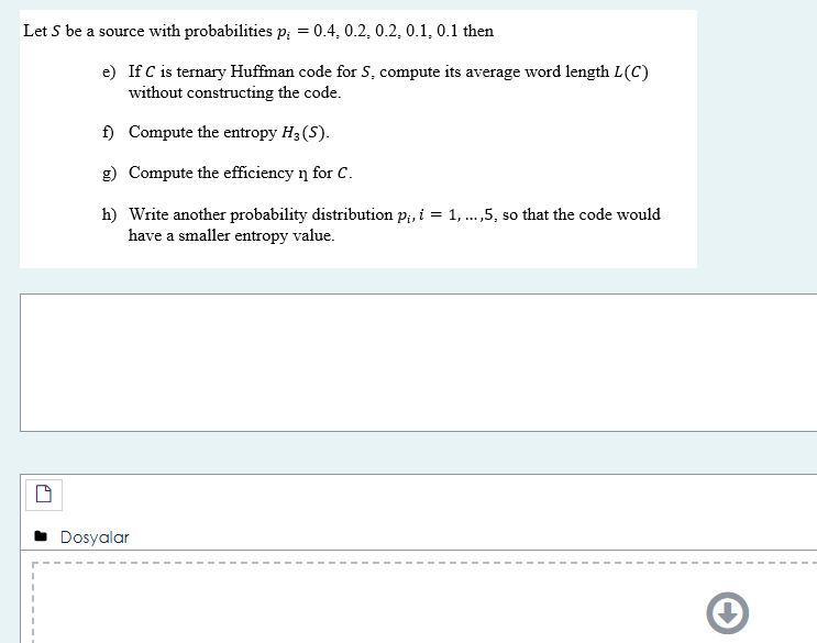 Solved Let S be a source with probabilities | Chegg.com