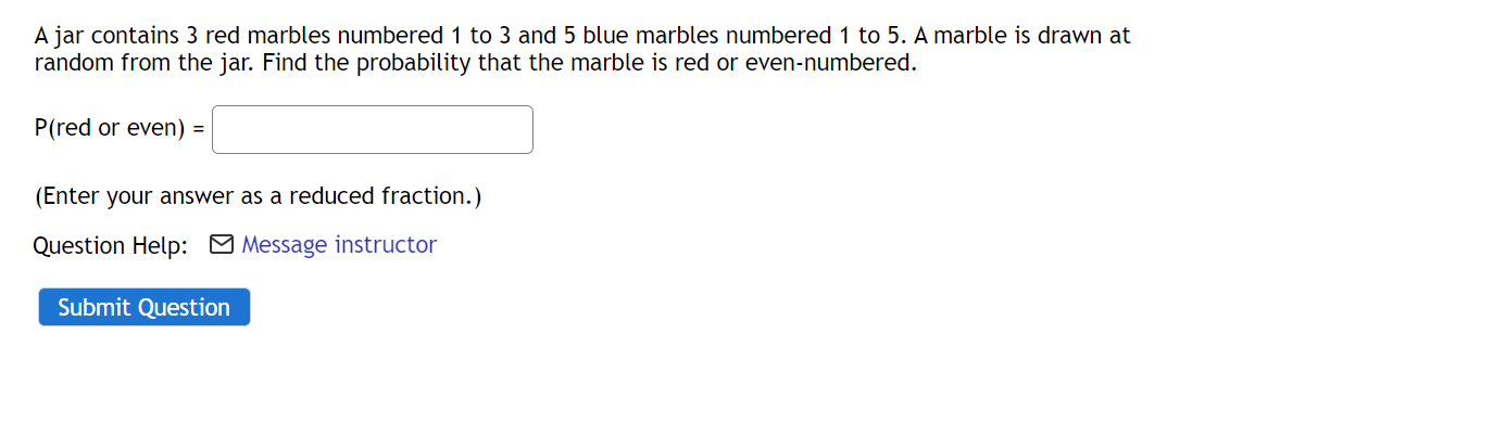 Solved A jar contains 3 red marbles numbered 1 to 3 and 5 | Chegg.com