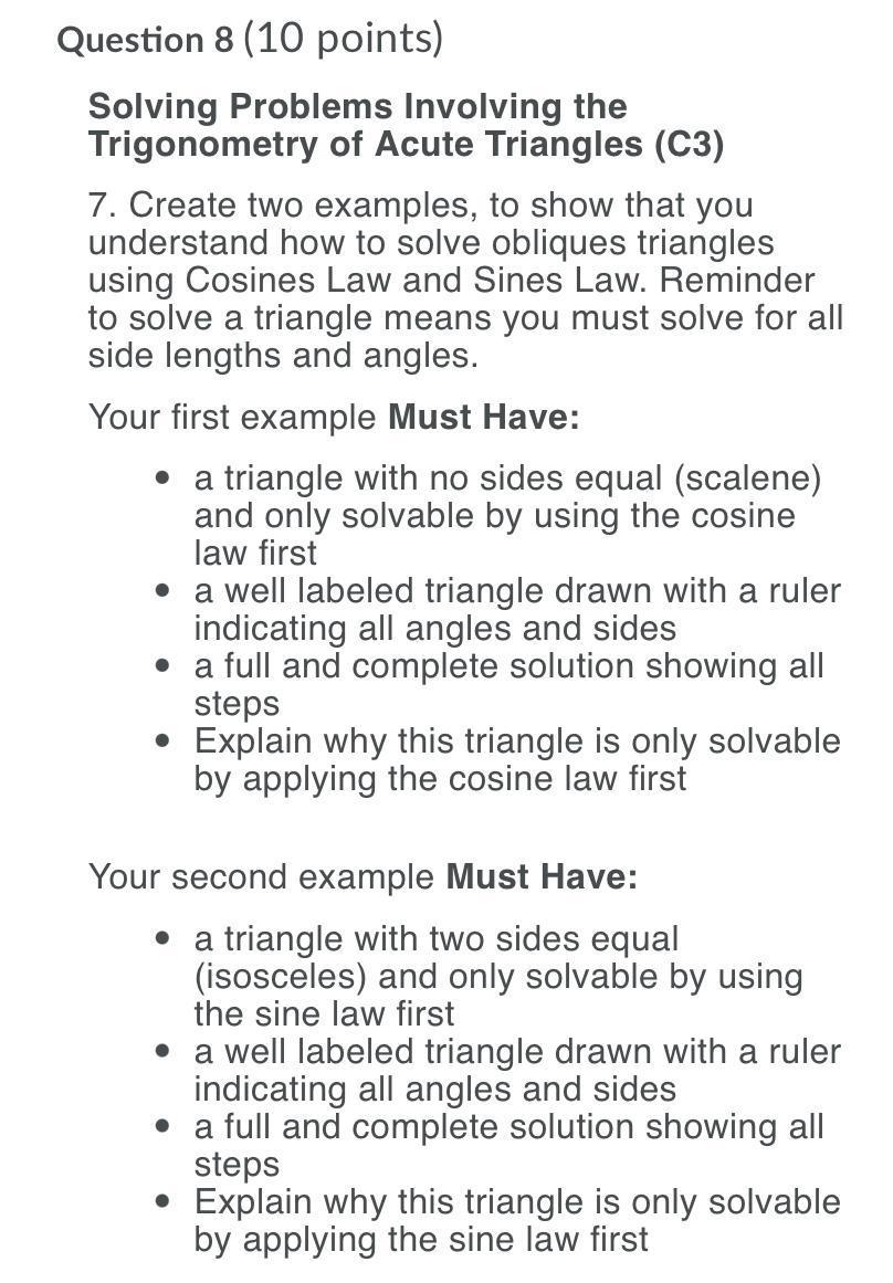 Solved Question 8 (10 points) Solving Problems involving the | Chegg.com