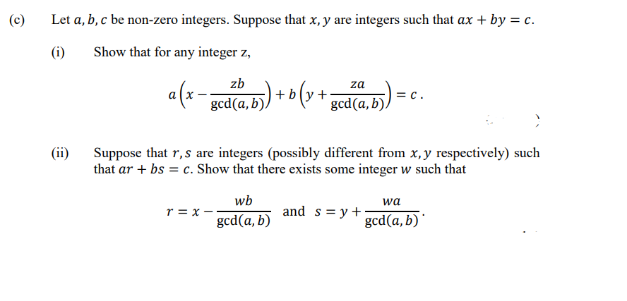 Solved (C) Let a, b, c be non-zero integers. Suppose that x, | Chegg.com