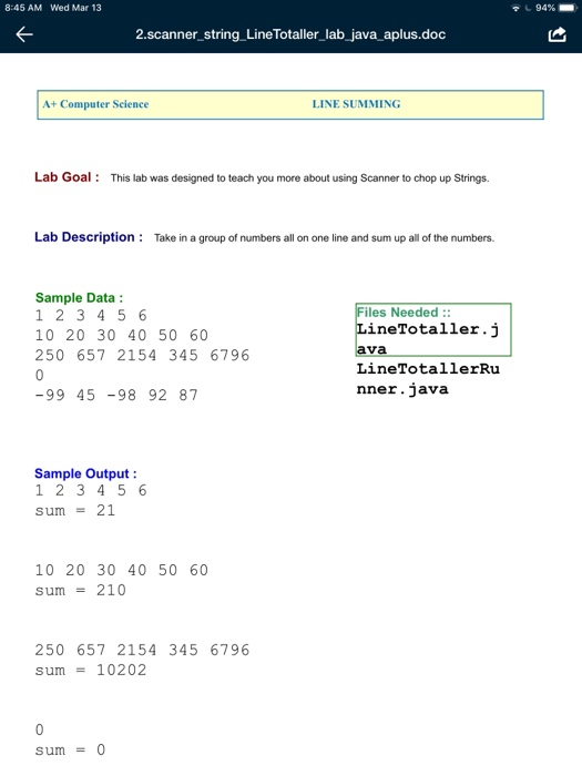 Solved 8:45 AM Wed Mar 13 やし94%- 2.scanner_string Line | Chegg.com
