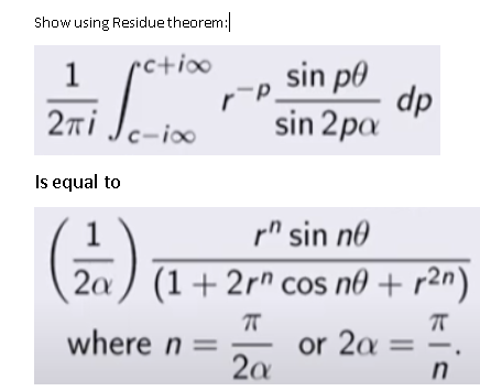 Solved Show using Residue theorem:| | Chegg.com