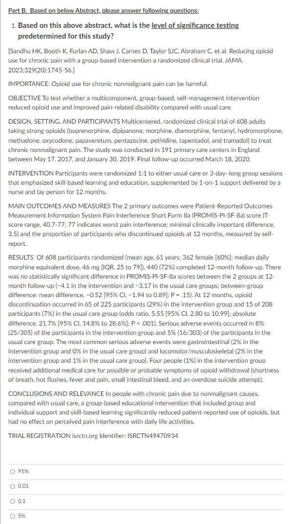 Solved Part B. Based on below Abstract, please answer | Chegg.com