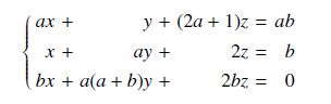 Solved Consider the following linear system, where a and b | Chegg.com