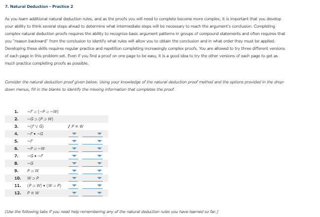 Solved 7. Natural Deduction - Practice 2 As you learn | Chegg.com