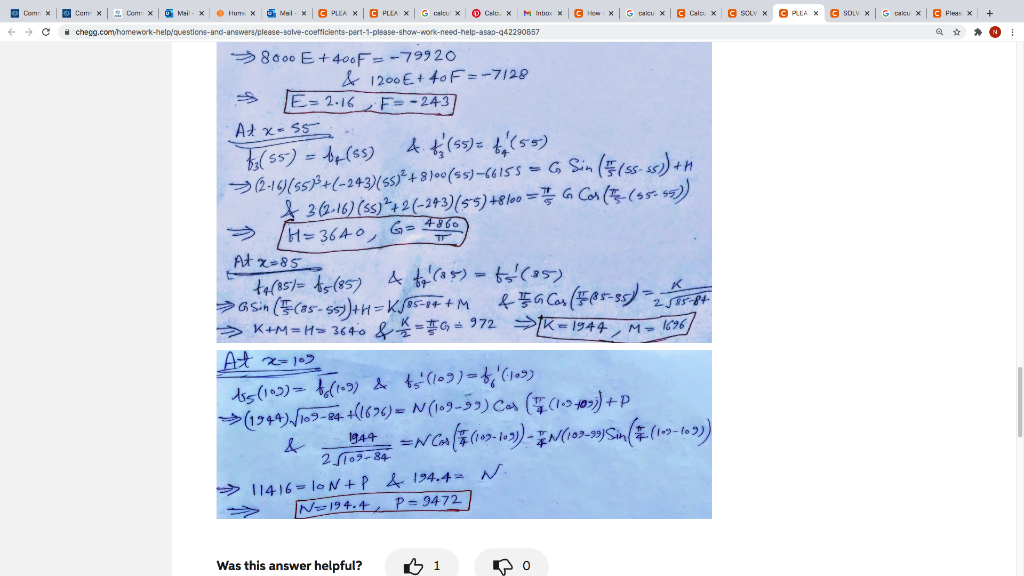 Solved ⇒E=2.16,F=−243 At | Chegg.com