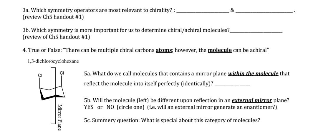 Solved 3a. Which symmetry operators are most relevant to | Chegg.com