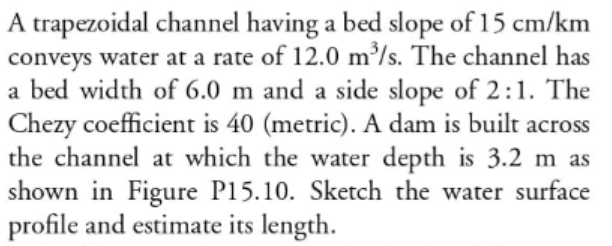 Solved CALCULATE THE DEPTH OF FLOW AT A DISTANCE OF 8.0 | Chegg.com