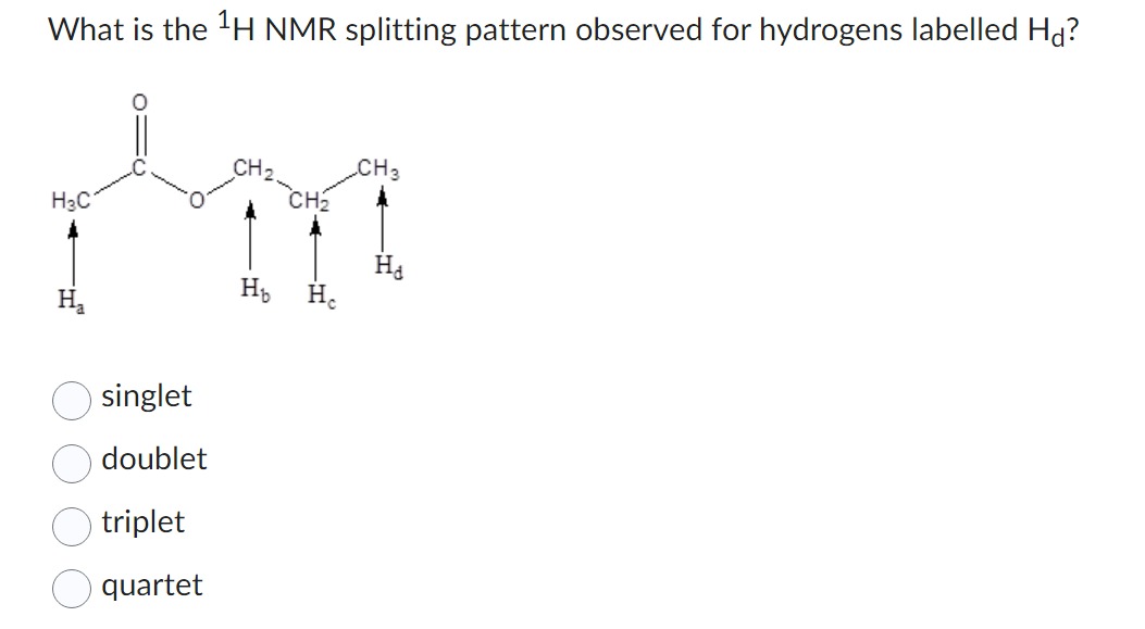 Solved What is the 1H NMR splitting pattern observed for | Chegg.com