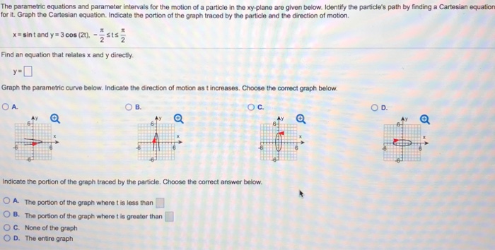 Solved The parametric equations and parameter intervals for | Chegg.com