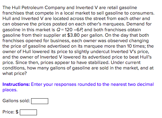 Solved The Hull Petroleum Company and Inverted V are retail | Chegg.com