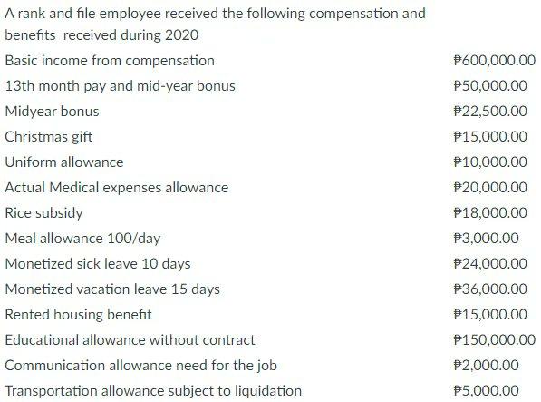 Solved A rank and file employee received the following | Chegg.com