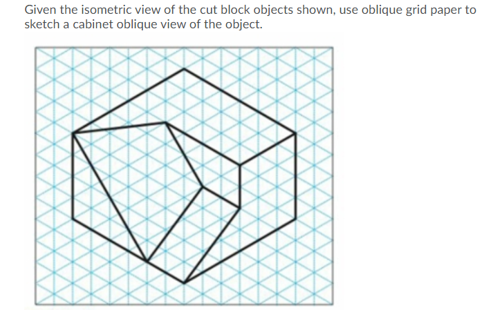Solved Given the isometric view of the cut block objects | Chegg.com