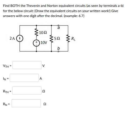 Solved Find BOTH the Thevenin and Norton equivalent circuits | Chegg.com