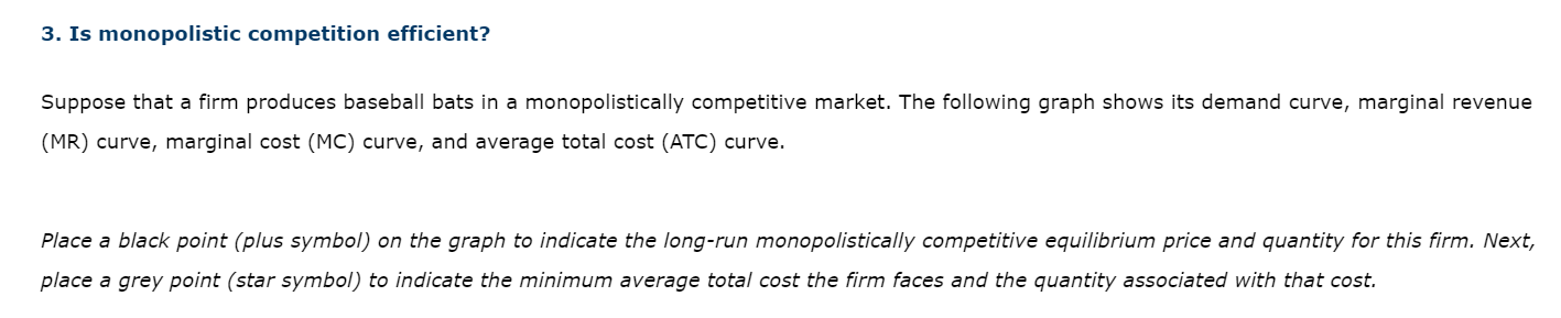 Solved 3. Is monopolistic competition efficient? Suppose | Chegg.com