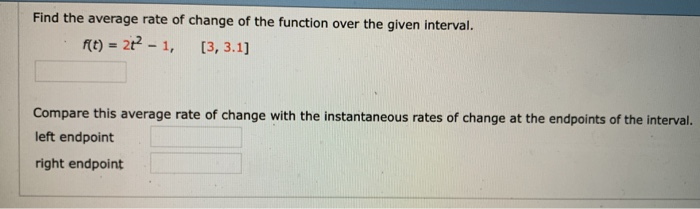 Solved Find the average rate of change of the function over | Chegg.com