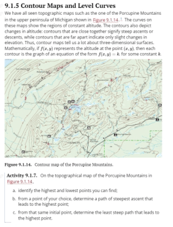 9.1.5 Contour Maps and Level Curves We have all seen | Chegg.com