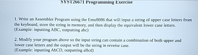 Solved Syst26671 Programming Exercise 1 Write An Assembler