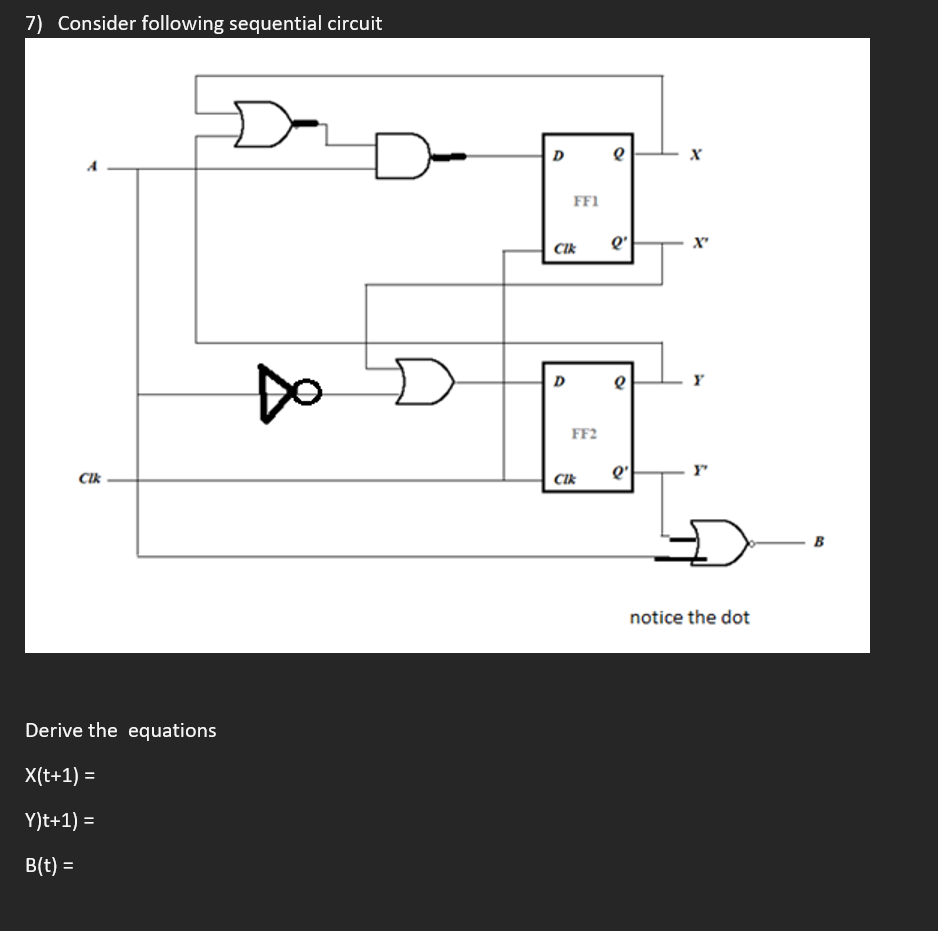 Solved 7) Consider following sequential circuit | Chegg.com Solved 7) Consider following sequential circuit | Chegg.com
