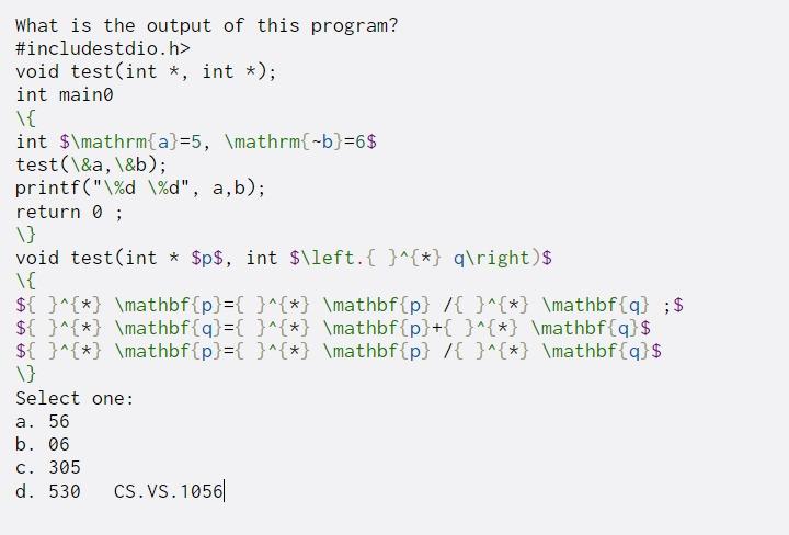 Solved What is the output of this program? #includestdio.h> | Chegg.com