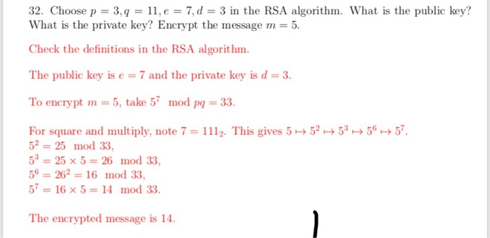 Solved Choose p-11, q-7,e-17, and d-53 in the RSA algorithm | Chegg.com